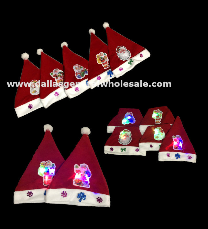 Novelty Light Up Santa Hats Wholesale