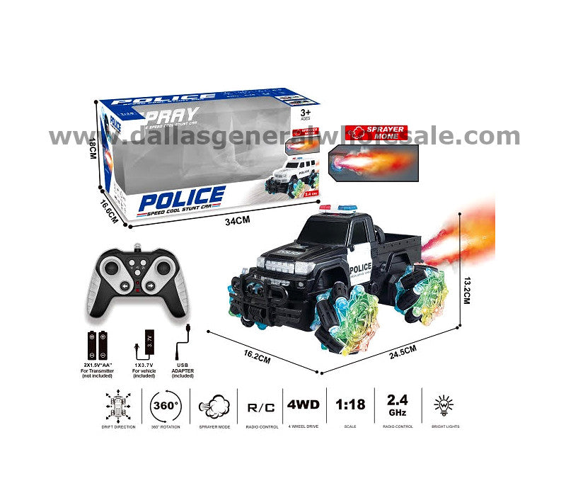 Electronic RC Toy Smoke Police Trucks Wholesale