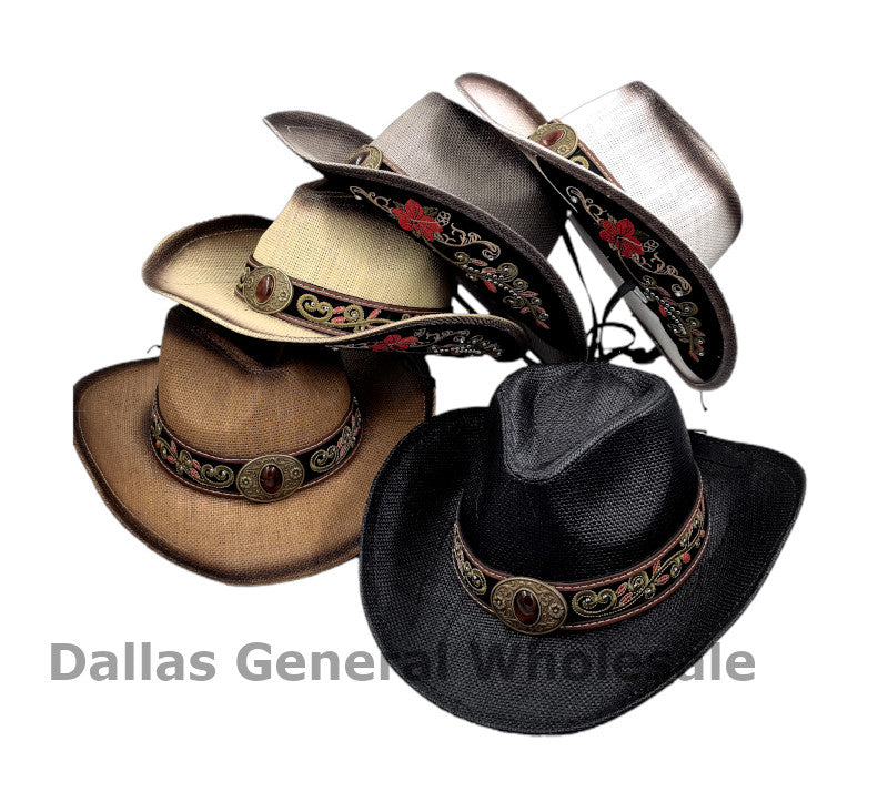 Ladies Western Fashion Embroidered Cowboy Hats Wholesale