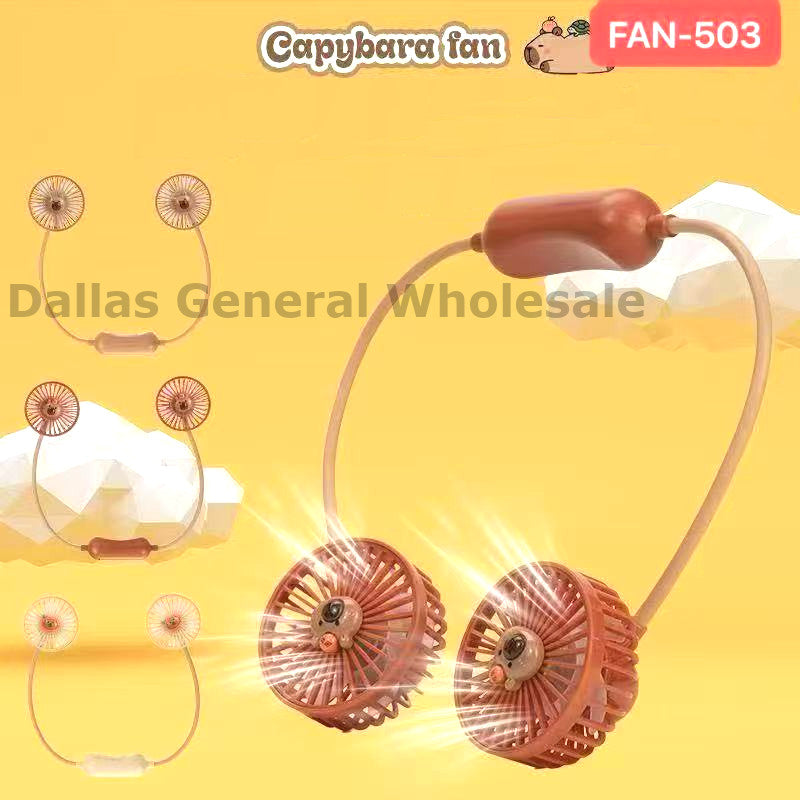 Little Kids Rechargeable Capybara Neck Fans Wholesale