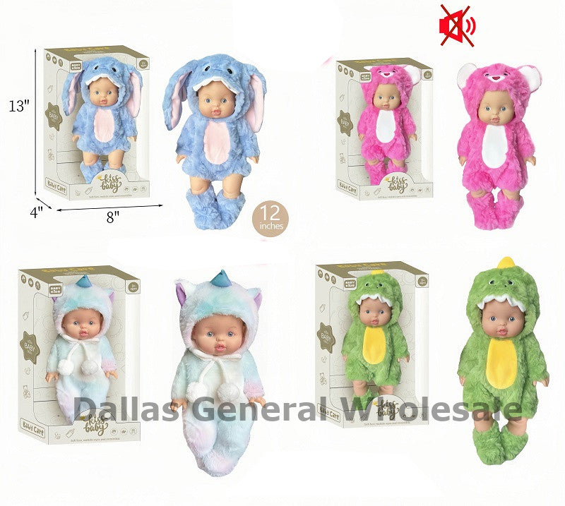 Plush Animal Costume Baby Dolls 12" Inch Dolls Wholesale