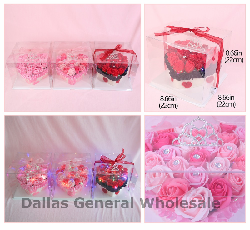 preserved-rose-flower-gift-box-with-led-lights-tiara-crown-clear ...