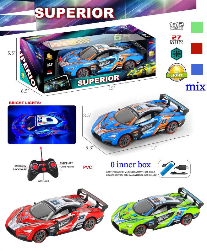 superior-remote-control-racing-cars-1-12-scale-with-led-bright-lights ...