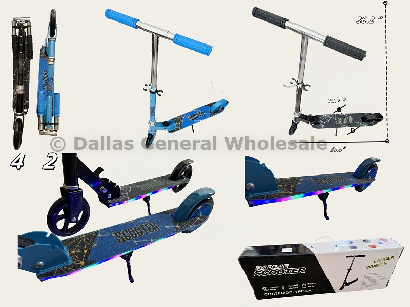 Foldable Three-Wheel Stunt Scooter with LED Wheels Wholesale